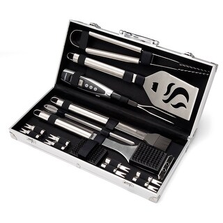 BBQ Tool Aluminum Carrying Case, Deluxe Grill Set, 20-Piece - Bed Bath ...