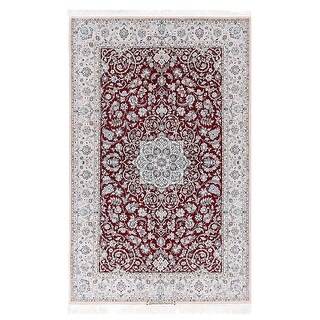 Pasargad Fine Hand Knotted Persian Silk & wool Nain Rug - 4'11'' x 7'11 ...