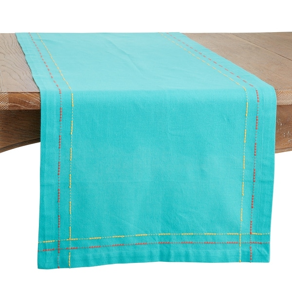 Table Runner With Dobby Border Design - 18"x72" - Bed Bath & Beyond ...