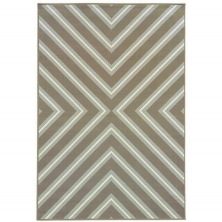 5' X 8' Grey Geometric Stain Resistant Indoor Outdoor Area Rug - 6' x 7 ...