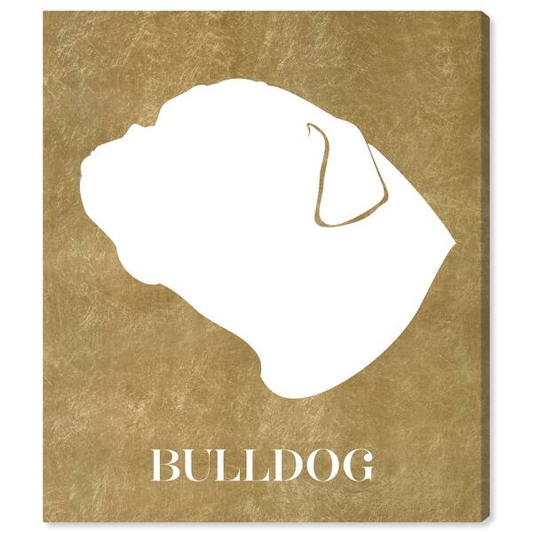 Oliver Gal 'Bulldog Inverted' Animals Wall Art Canvas Print - Gold ...