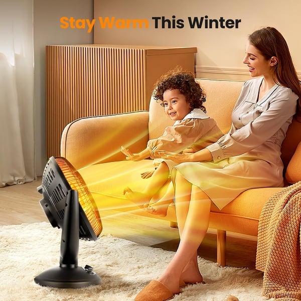 Oscillating Parabolic Space Heater with Thermostat and Timer, Radiant ...
