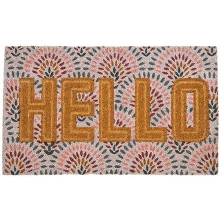 Mosaic "Hello" Coir Outdoor Doormat - 18" x 30" - Bed Bath & Beyond ...