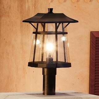 Luxury Rustic Outdoor Post/Pier Light, 13.375"H x 8.5"W, with Craftsman ...