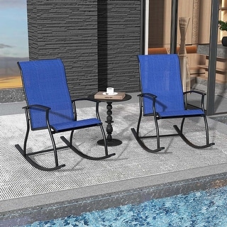 2/4 PCS Patio Rocking Chairs Outdoor Rocker Ergonomic Design - Bed Bath ...