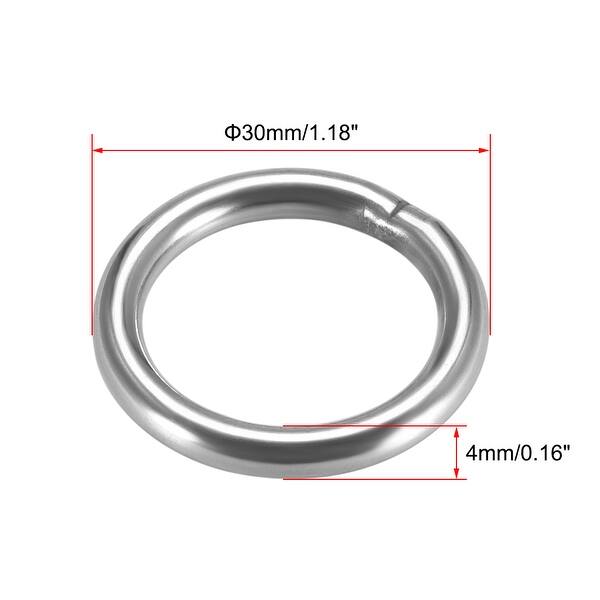Welded O Ring, 30 x 4mm Strapping Round Rings Stainless Steel 4pcs ...