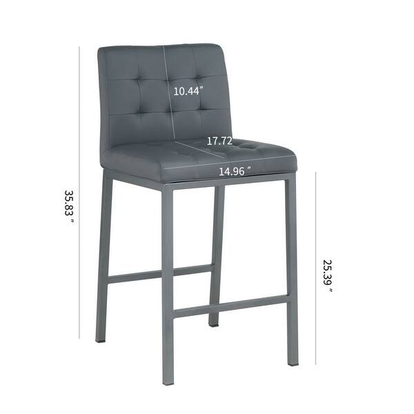 Modern Design High Counter Stool metal legs pu Bar Chair set of 2 - Bed ...