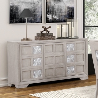 Furniture of America Juniper Modern Light Grey Solid Wood 64" Dining ...