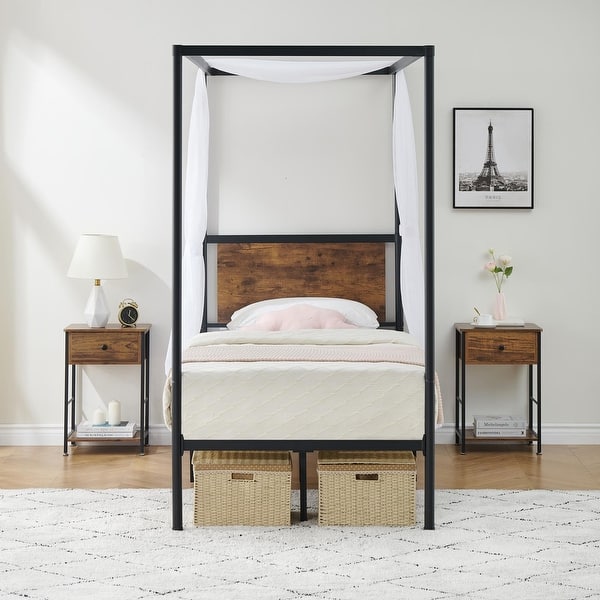 black poster frame bed