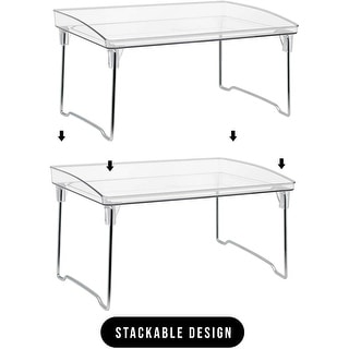 Stackable Storage Shelf Stand Foldable Organizer Rack 2 Pack - Bed Bath ...