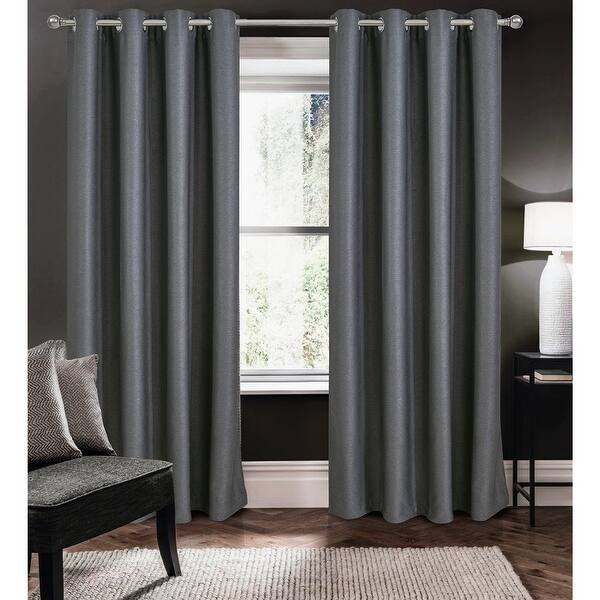 Apollo Blackout Grommet Window Panel, Charcoal - Bed Bath & Beyond ...