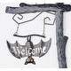 37" Metal Halloween Welcome Sign Post with Bat Outdoor Yard Stake - Bed ...