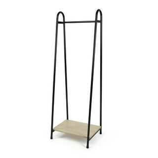 Lucky Theory Garment Rack, Metal and Wood, Black and Beige - Bed Bath ...