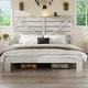 King Size Wood Platform Bed Frame with Headboard - Noise-Free, No Box ...