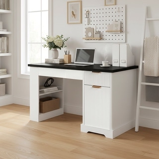 Wooden Executive Desk with Storage, Workstation Home Office Desk ...
