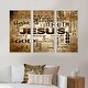 Designart "Jesus" word cloud in grunge background" Religious Framed ...