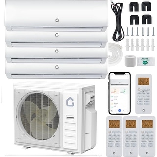 35000 BTU 4-Zone Mini Split AC & Heat Pump, 9K+9K+12K+12K, WiFi, 19 ...