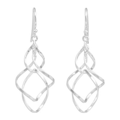 Handmade Sterling Silver Whirling Wind Earrings (Thailand) - Overstock ...