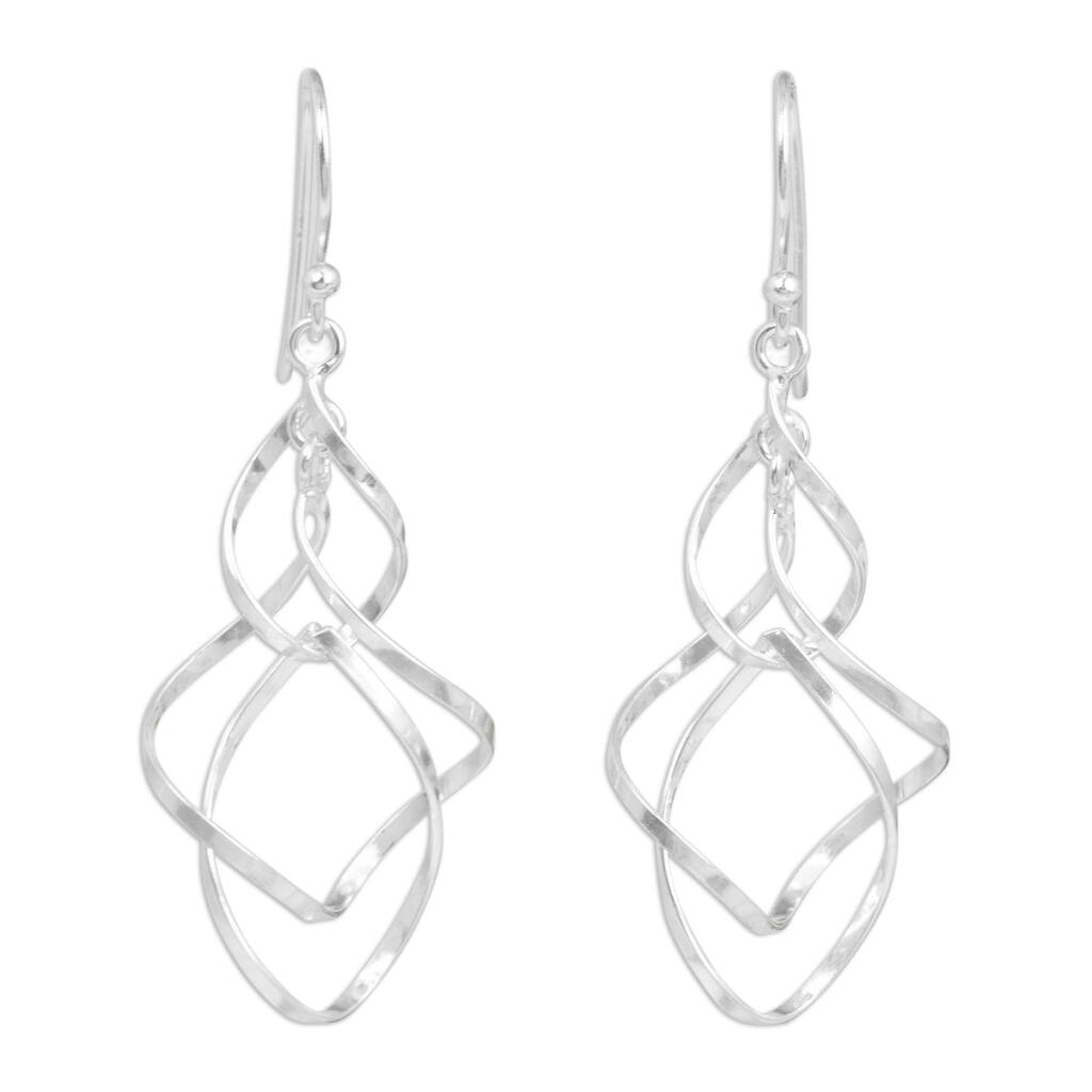 Handmade Sterling Silver Whirling Wind Earrings (Thailand) - Overstock ...