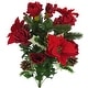 Artificial Winter Frost Seasonal Mixed Bush Holiday, Red , ABN4B008-RED ...