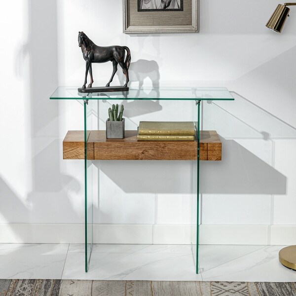 Oak and glass console table store