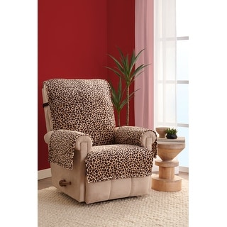 Leopard Plush Recliner Furniture Cover - Bed Bath & Beyond - 33025796