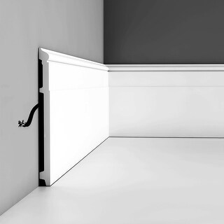 Orac Decor High Impact Polystyrene Baseboard Moulding Primed White ...