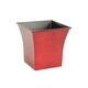7.25" Red and Black Tapered Square Planter - Bed Bath & Beyond - 38004616