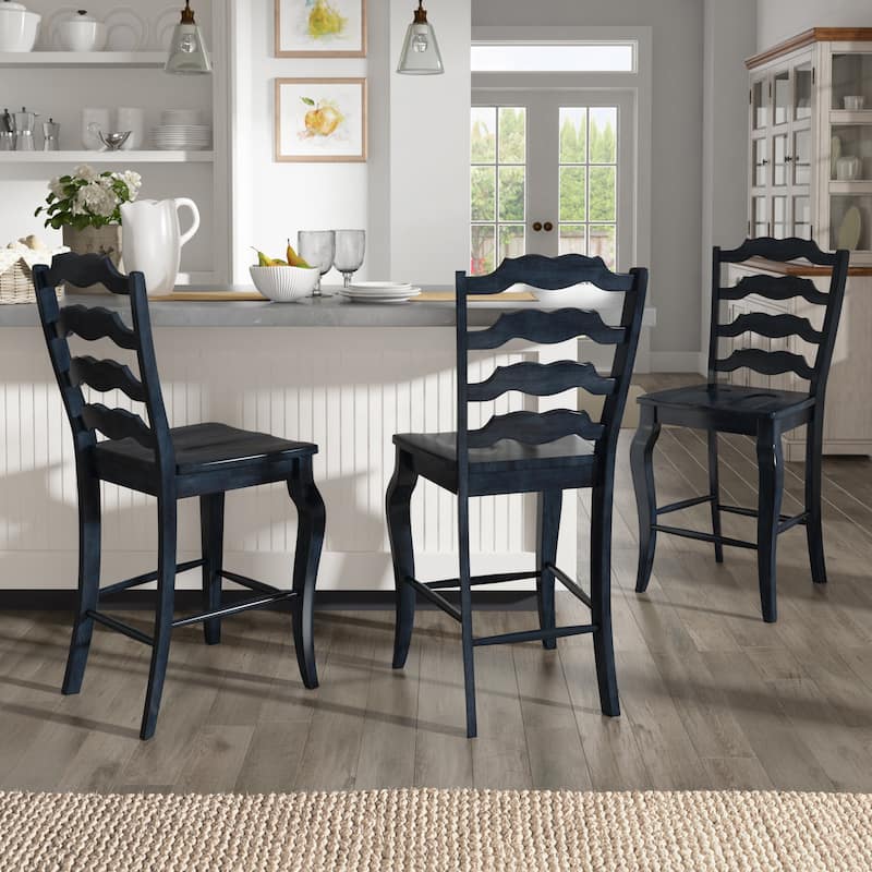 Eleanor French Ladder Back Wood Counter Chair (Set of 2) by iNSPIRE Q ...