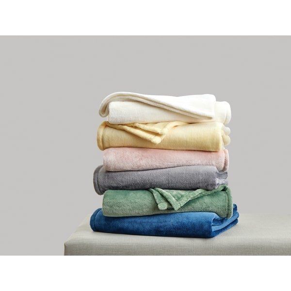 Cannon Heritage Solid Plush Blanket & Throw - On Sale - Bed Bath ...