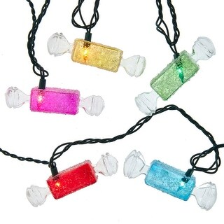 Glitter Candies Mini Christmas String Lights - Multicolor - 9' Green ...