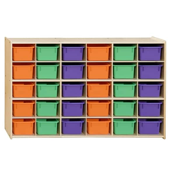 Contender Kids 30 Cubby Storage Unit with Assorted Pastel Bins, Toy ...