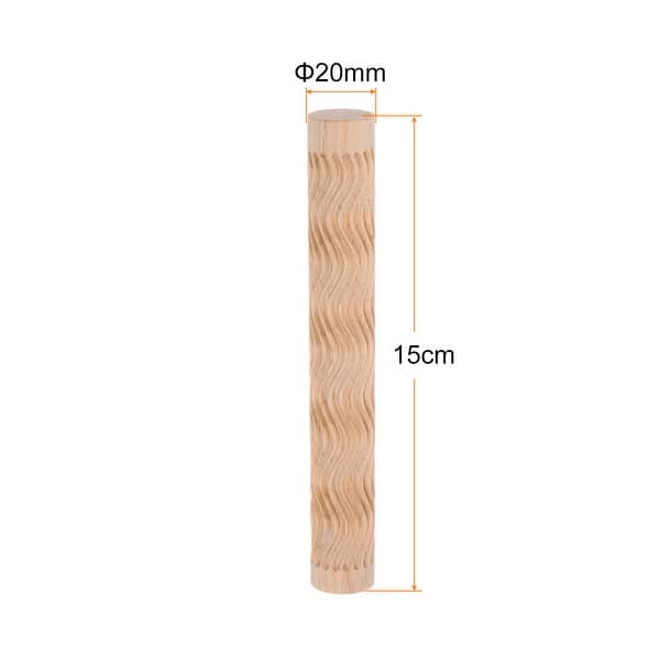 Wood Clay Roller Wave Texture Rolling Emboss Beech 15cm x 2cm - Wooden ...