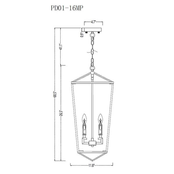Casper 4-Light Caged Lantern Style Chandelier Ceiling Light with Matte ...