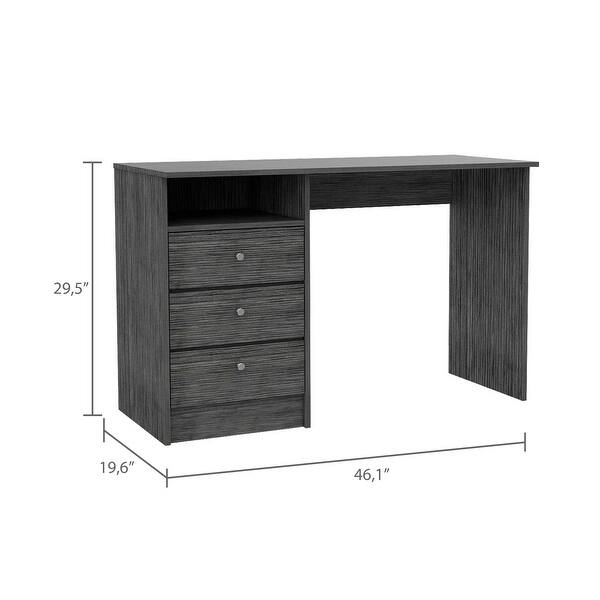 Providence 3-Drawer 1-Shelf Computer Desk Smokey Oak - Bed Bath ...