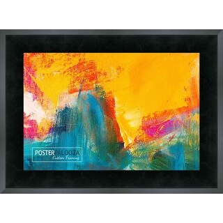 24x12 Contemporary Black Complete Wood Picture Frame with UV Acrylic ...