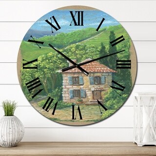 Designart 'Beautiful Rural Quiet Pleasant Landscape' Country wall clock ...