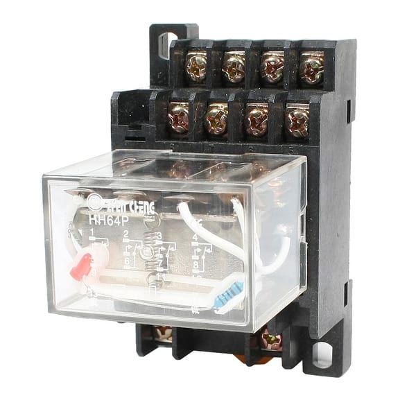 HH64P 24VDC Coil 4PDT 14P General Purpose Power Relay w DIN Rail DTF14A Base - Bed Bath & Beyond ...
