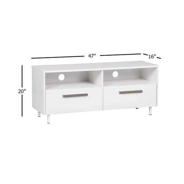 Yuri Miami White Wood Grain TV Stand - Bed Bath & Beyond - 34037059