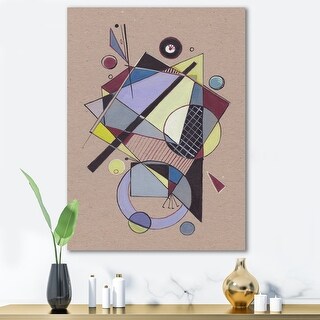 Designart "Colored Geometric Abstract Compositions IV" Modern Canvas ...