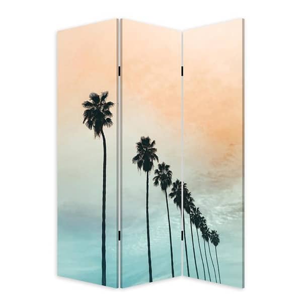 Tropical Palm Trees Room Three Panel Divider Screen - Bed Bath & Beyond ...