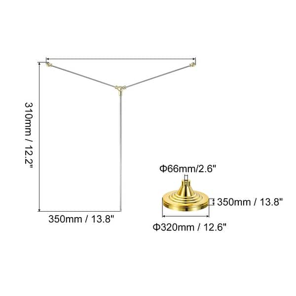Flag Stands Mini Table Flag Holders Flagpole Round Y-Shape Gold Tone ...