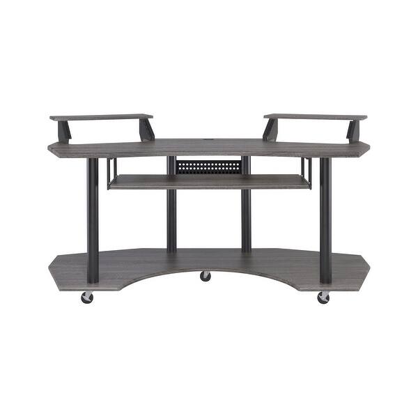 ACME Eleazar Music Recording Studio Desk in Black Oak - Bed Bath ...
