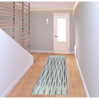 HomeRoots 3' X 8' Blue Ombre Tufted Handmade Runner Rug - 96 - Bed Bath ...