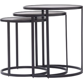 Set of 3 Black Stacking Round Nested Tables 22" - Bed Bath & Beyond ...