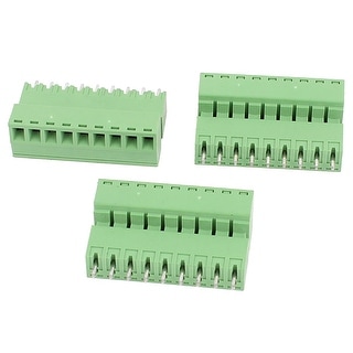 3 Pairs Type PCB Mounting Green Plastic Screw Terminal Block Connector ...