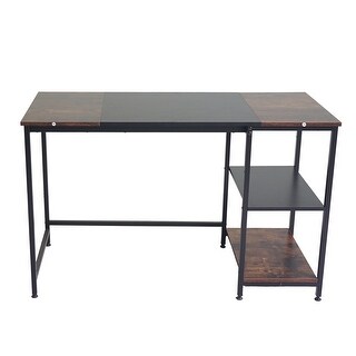 Rustic Brown Computer Desk with Storage Shelf - Bed Bath & Beyond ...