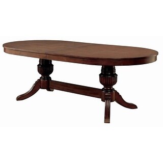 Obround Interchangeable Game Table with Double Pedestal Base, Cherry ...