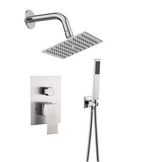 Brushed nickel wall mount 6 inch regular high water pressure head two ...