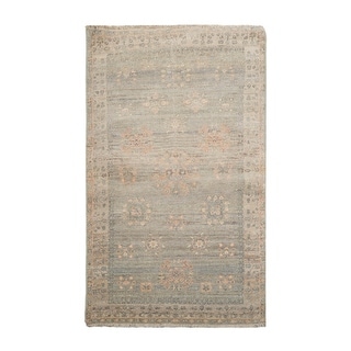 Hand Knotted Oushak Mint Oushak Wool Traditional Oriental Area Rug - 3 ...